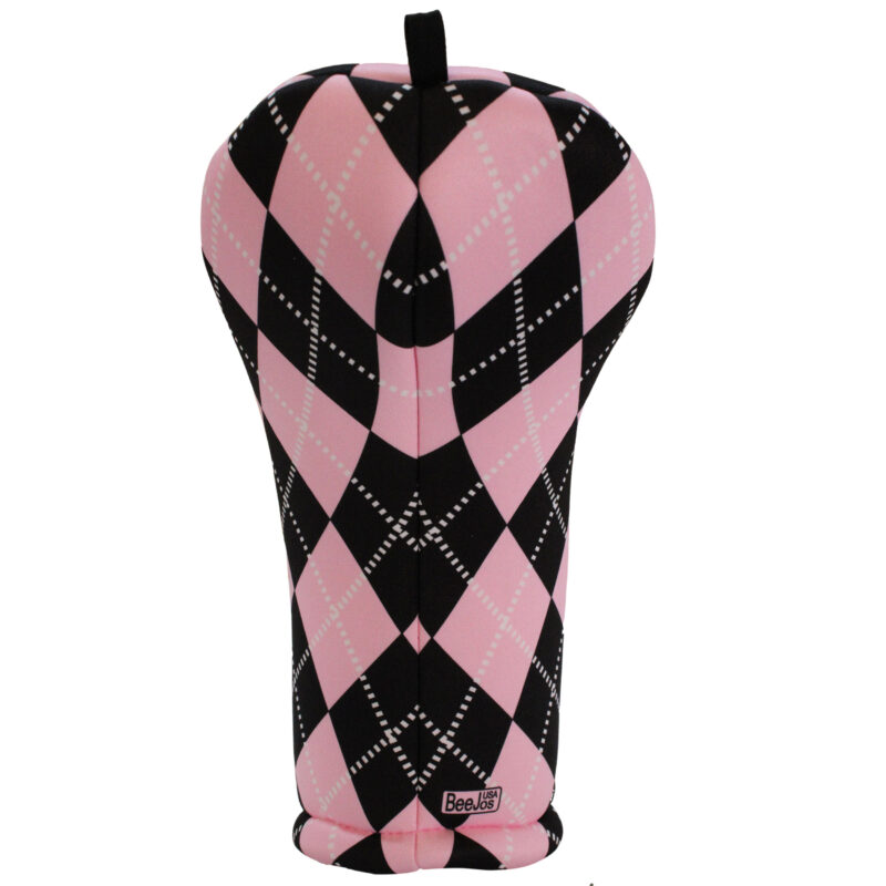Baby Pink Argyle Headcovers - BeeJo's Golf
