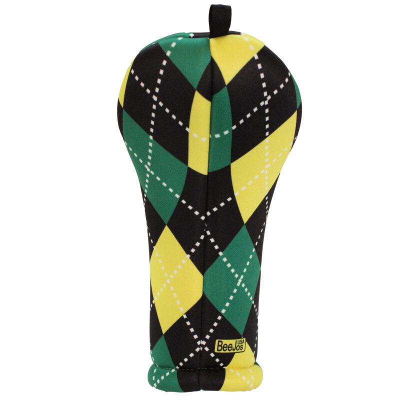 Green and Yellow Argyle Headcovers- BeeJo's Golf